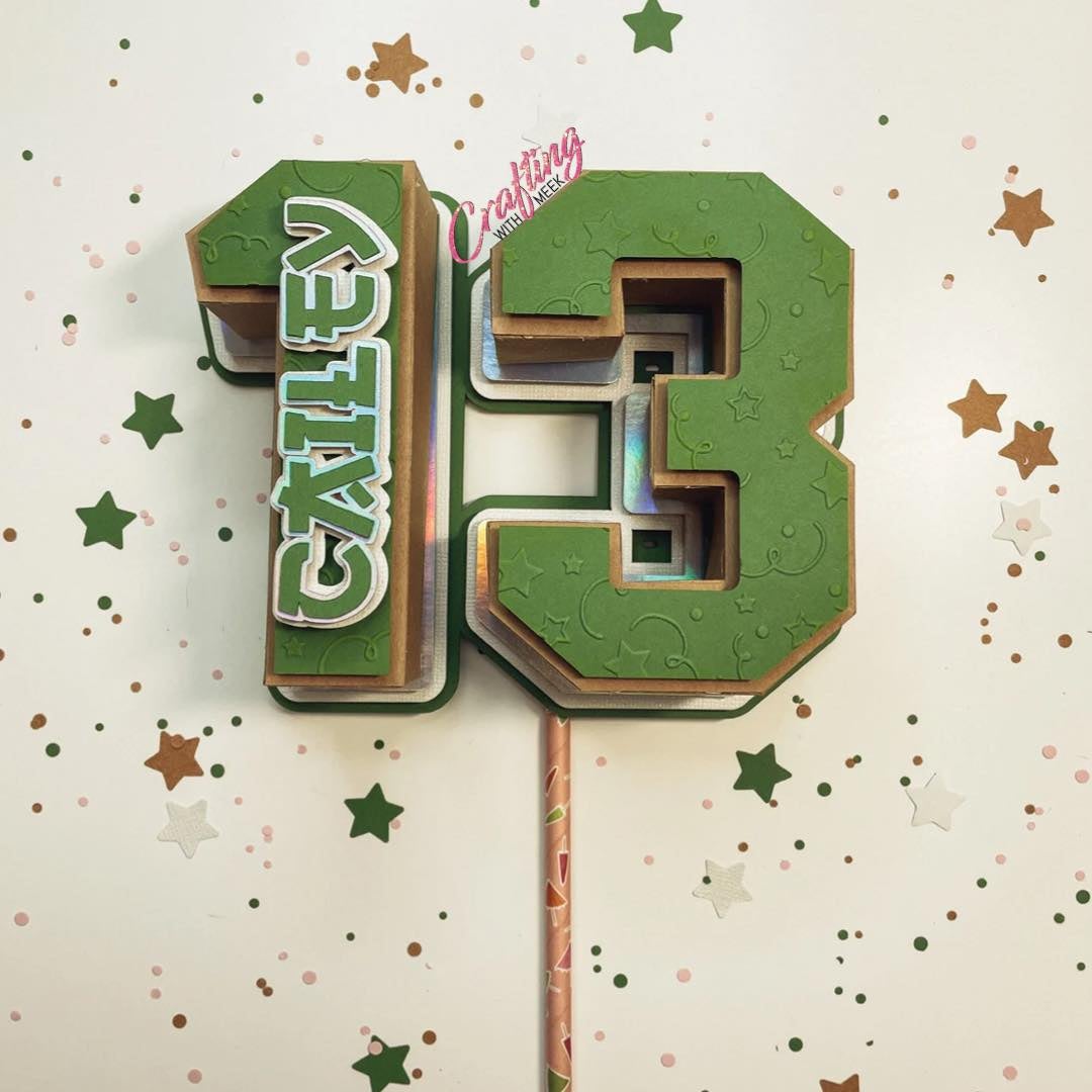 3D Number Cake Topper | Crafting With Meek LLC